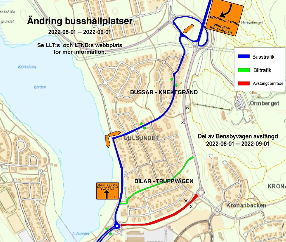 Bensbyvägen delvis avstängd för genomfart - Vårt Luleå